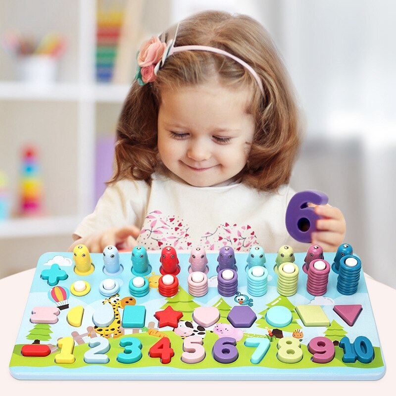 Educational Wooden Toys Children Matching Board Ma... – Grandado