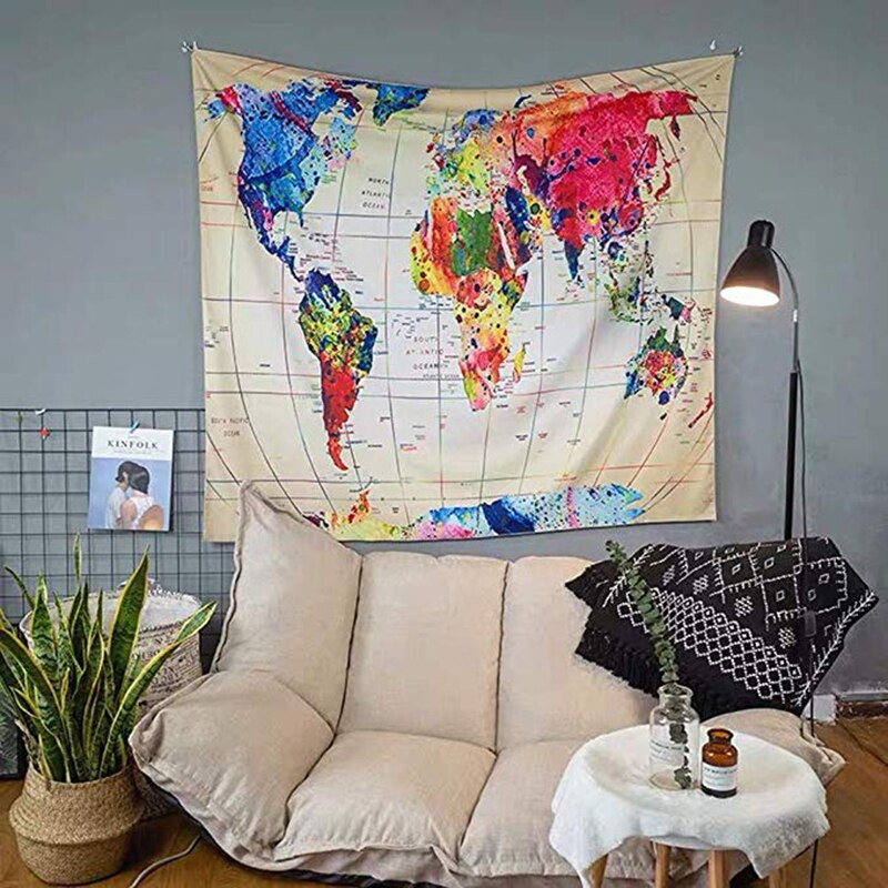 1Pcs Wall-mounted Map Wall Stickers Tapestry Wall ... – Grandado