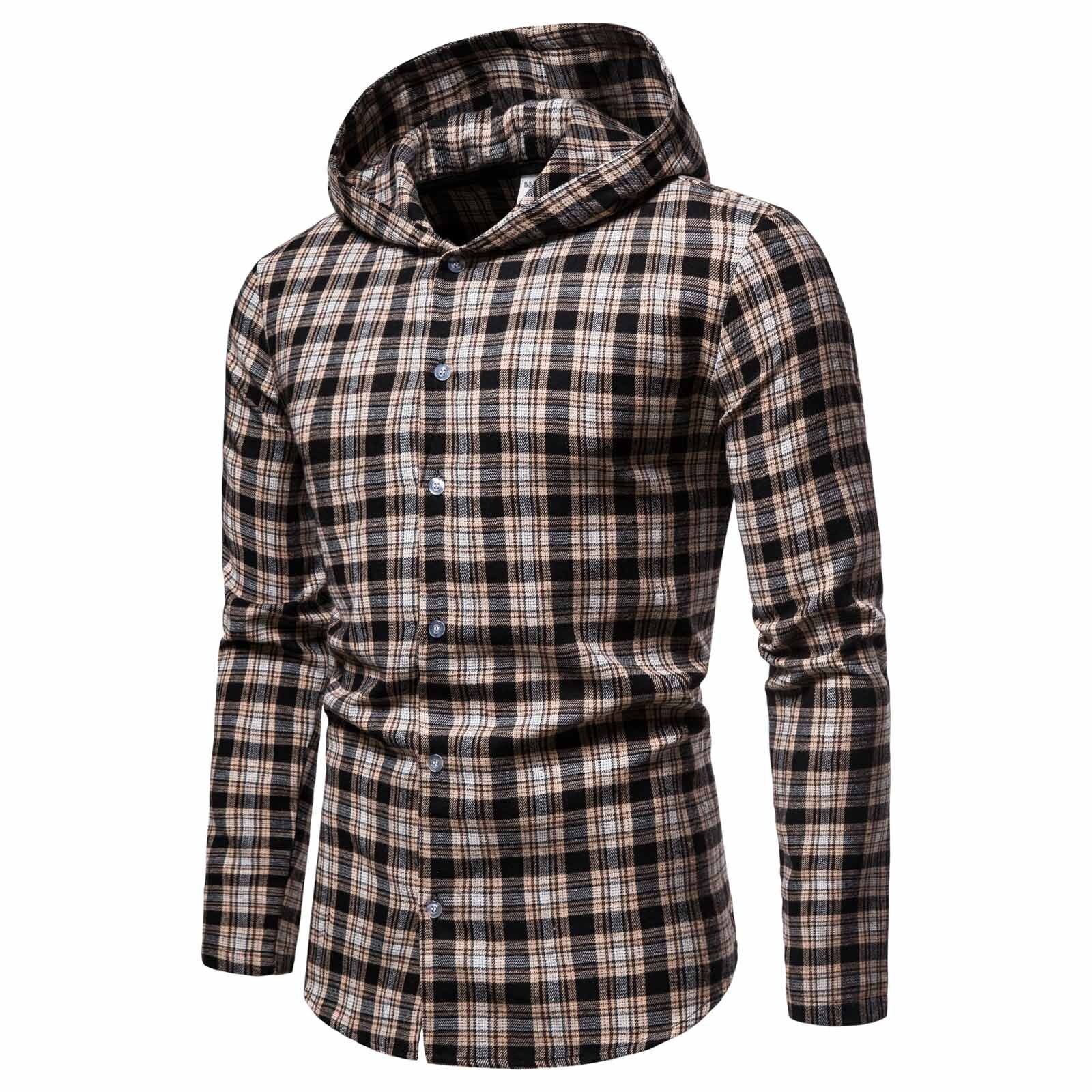 Lange Mouwen Mannen Casual Mode Plaid Afdrukken Lo... – Grandado