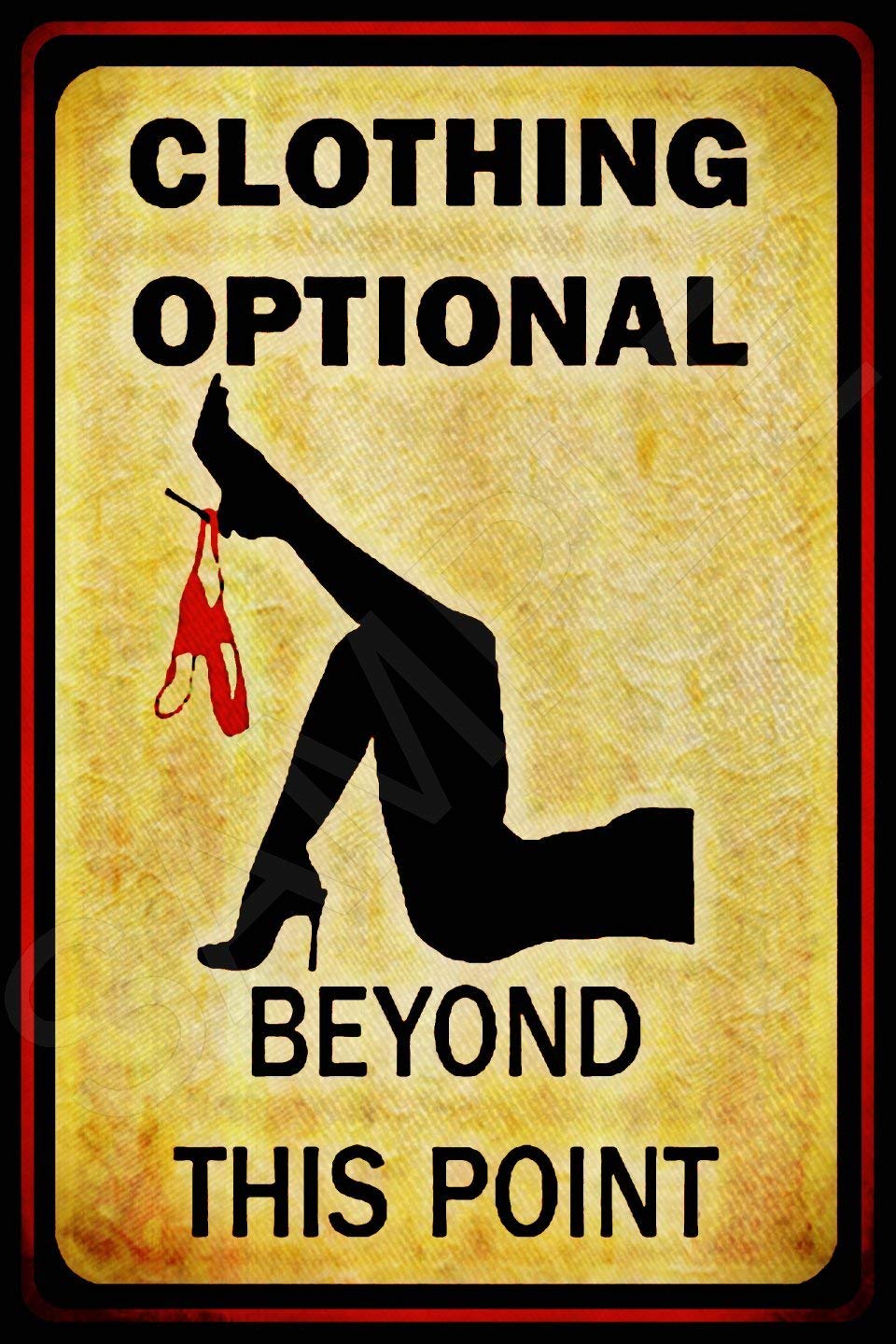 Clothing Optional Sign Made in USA! 8"X12... – Grandado