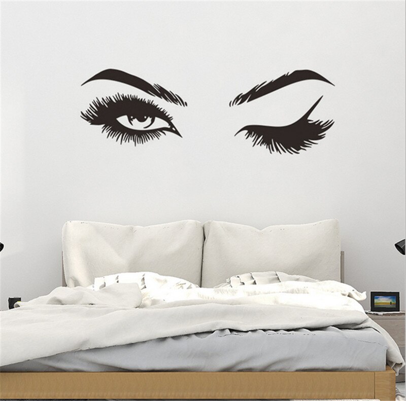 Pretty sexy eyelashes make Wall Sticker Girl room ... – Grandado