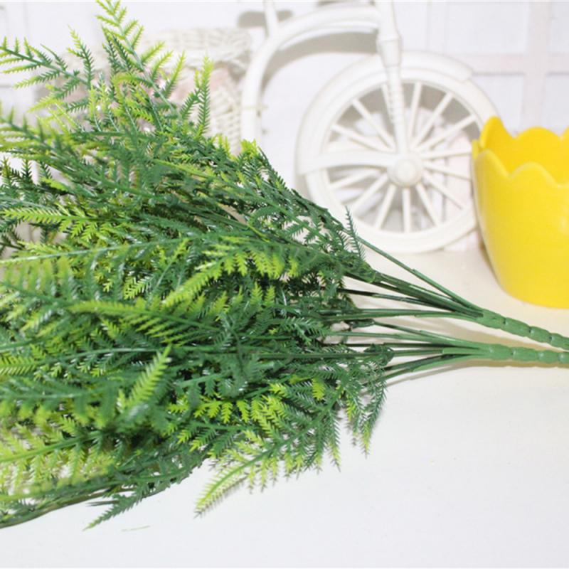 Plastic Green 7Stems Artificial Asparagus Bush Pla... – Grandado