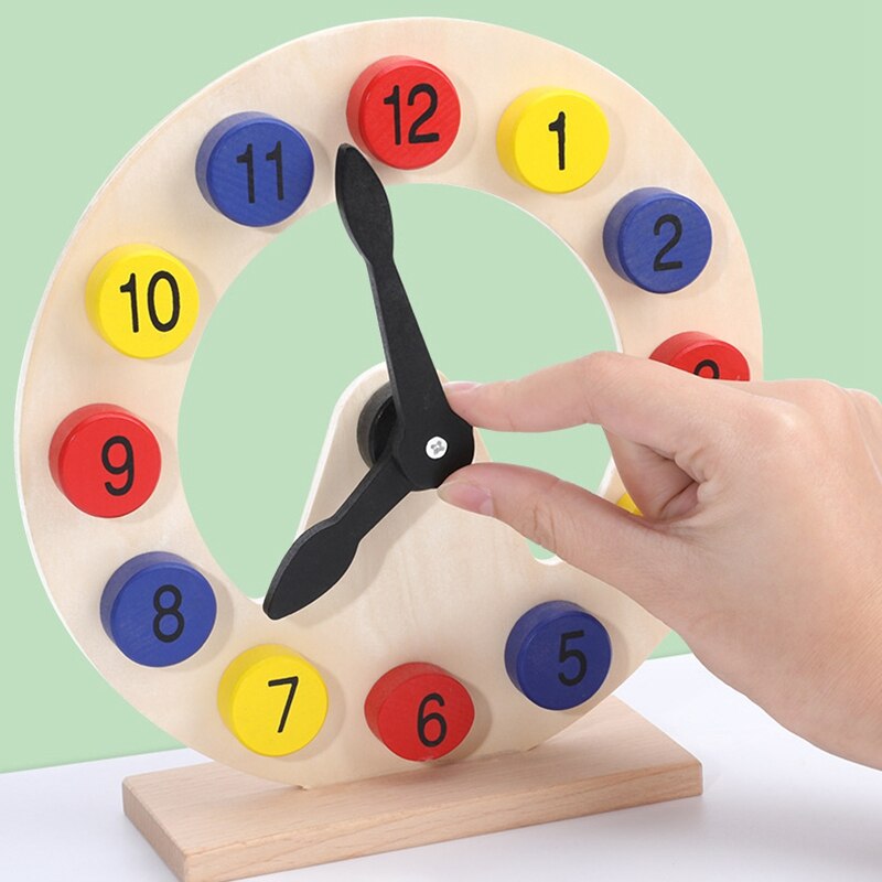 Color Cartoon Wooden Digital Clock Child Toddler T... – Vicedeal