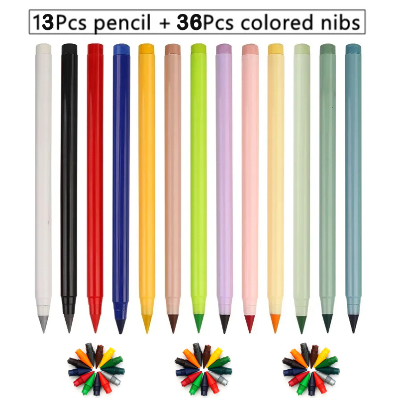 12 Color Pencil Set Cute Drawing Pencil Refill Unl... – Grandado