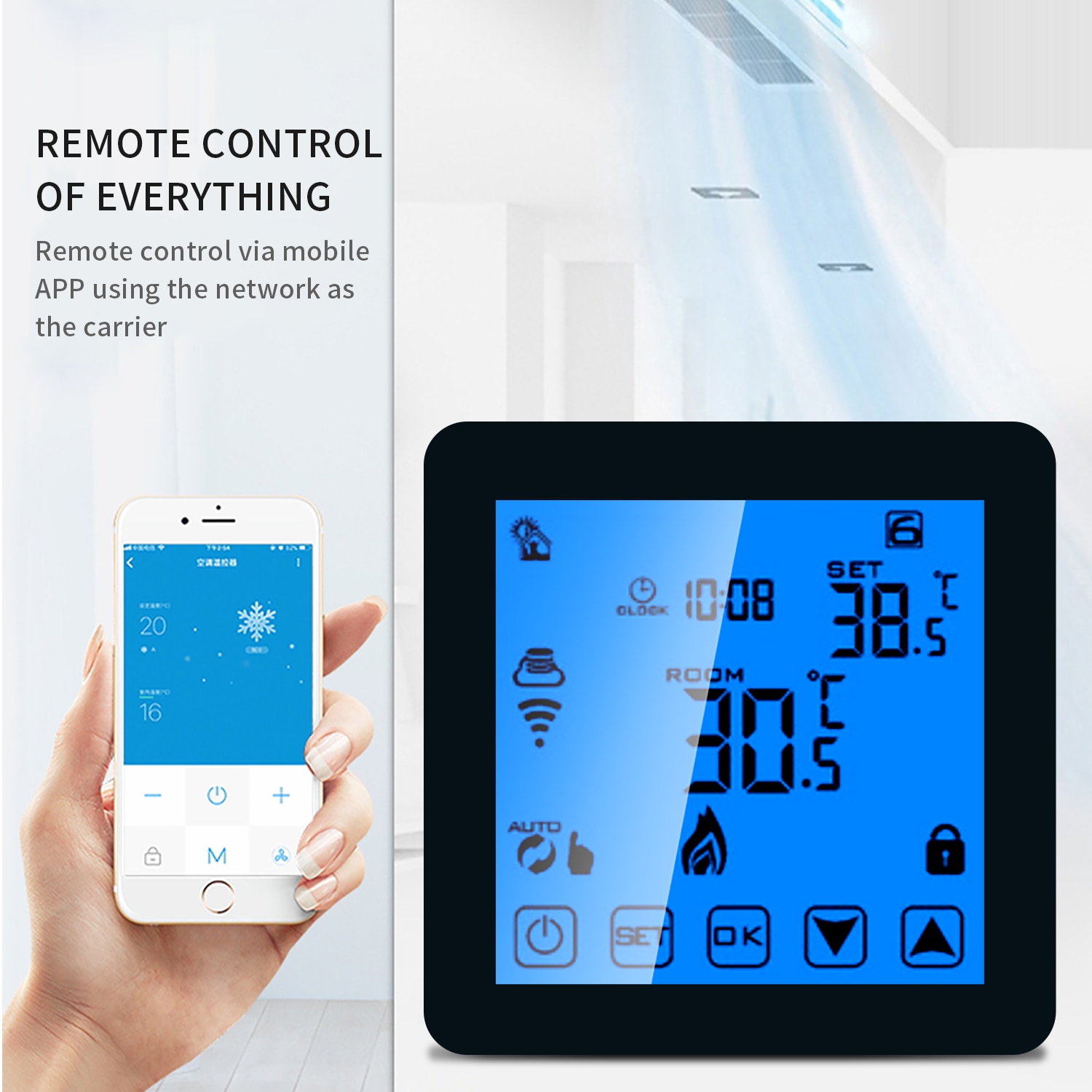WiFi Touch Screen Programmabl Vloerverwarming Ther... – Vicedeal