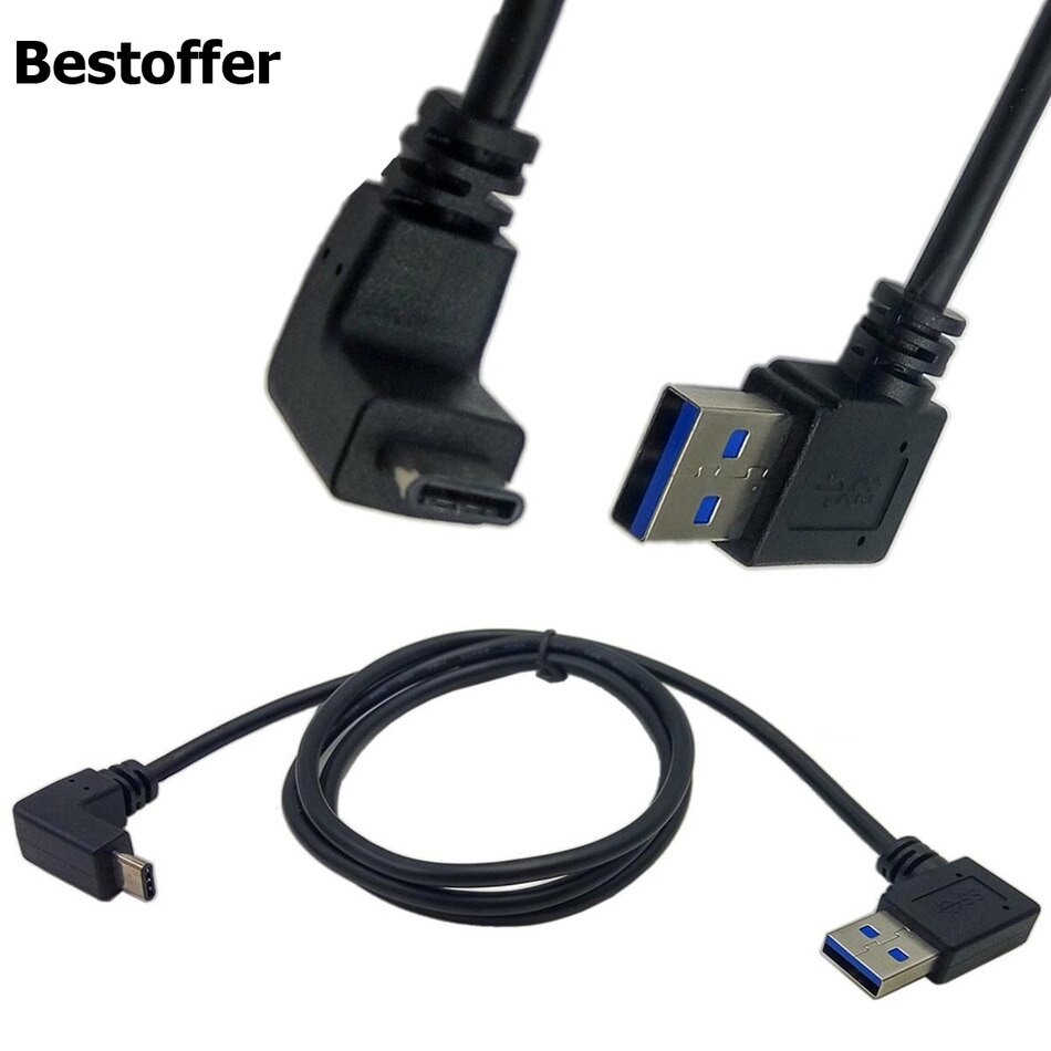 1 Meter USB Type-C USB-C Up Down Angle Plug to USB... – Vicedeal
