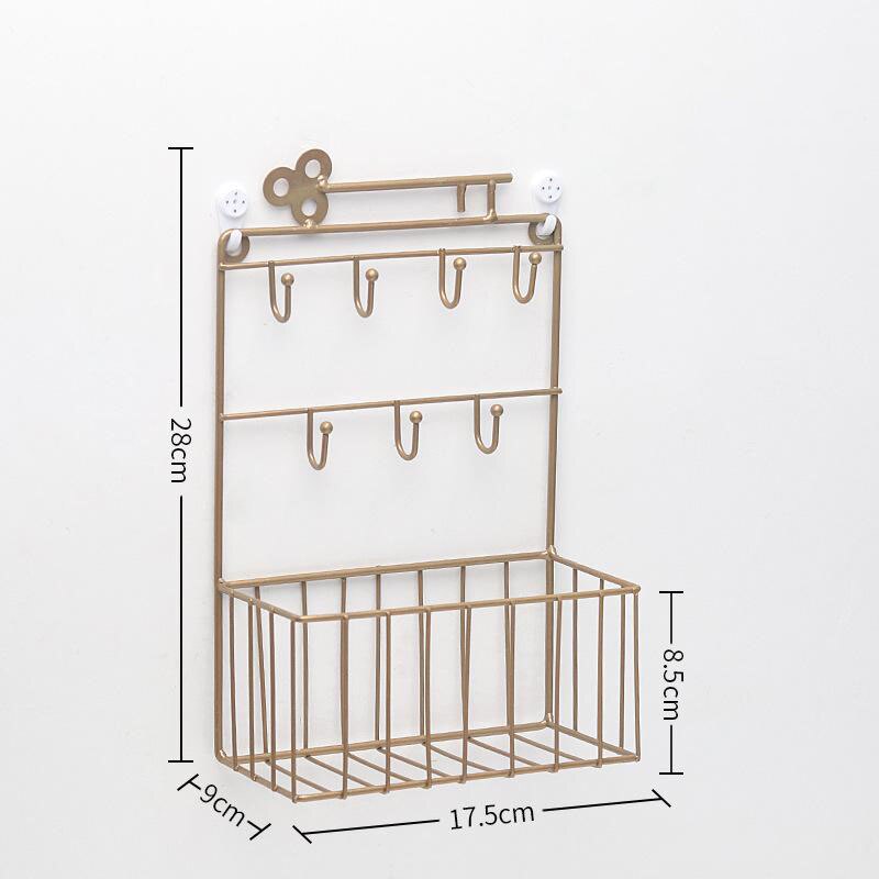 Nordic Wall Decor Iron Frame Opknoping Opbergrek T... – Grandado