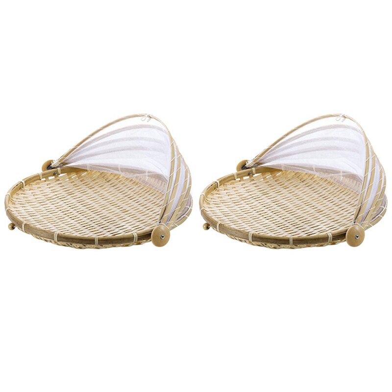 2Pcs Hand Woven Bug Proof Basket Dustproof Picnic ... – Vicedeal