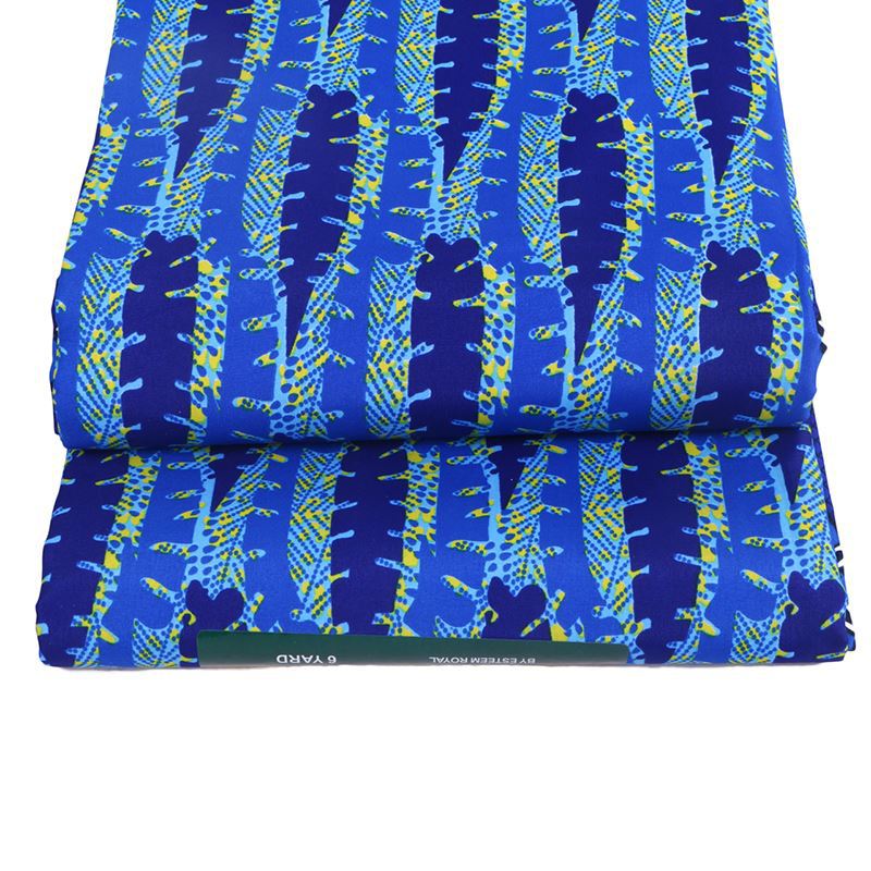 Blue Pattern Fabric African Veritable Ankara Niger... – Grandado