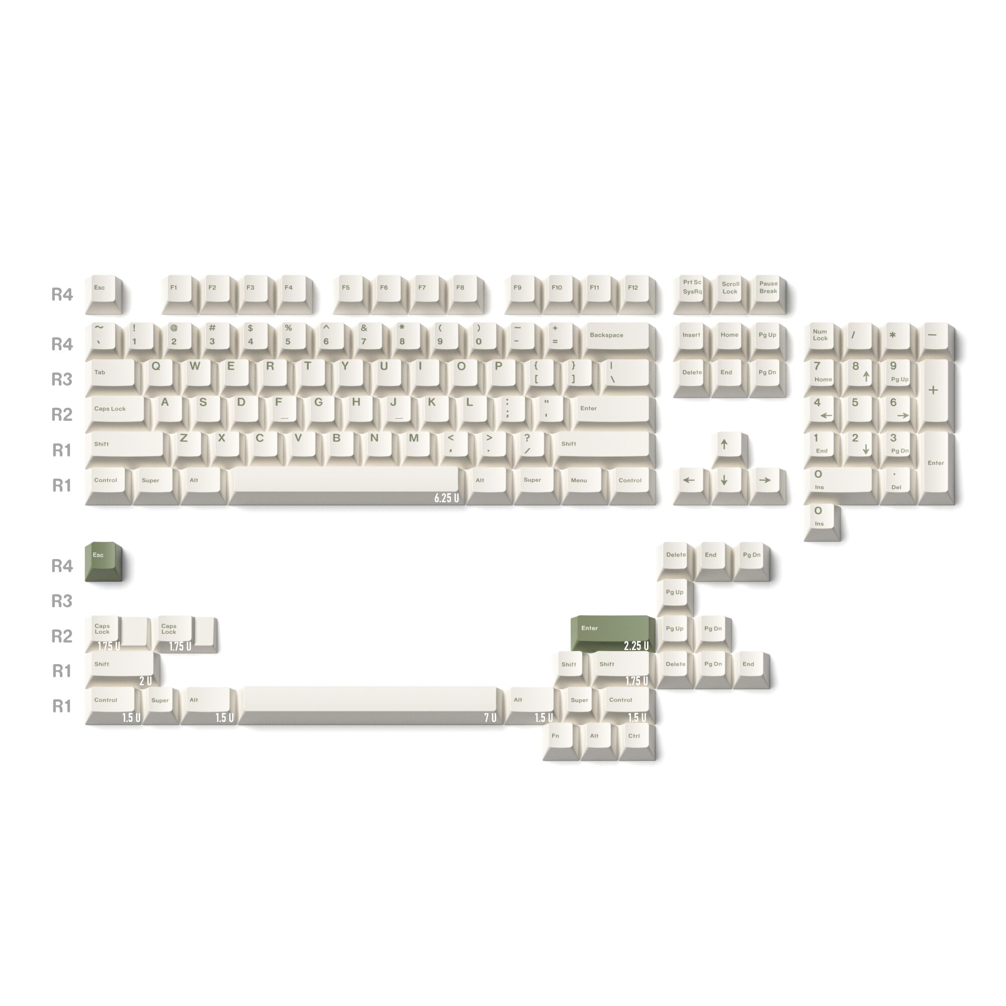 JKDK Green And White GOW Keycap Cherry Profile PBT... – Grandado