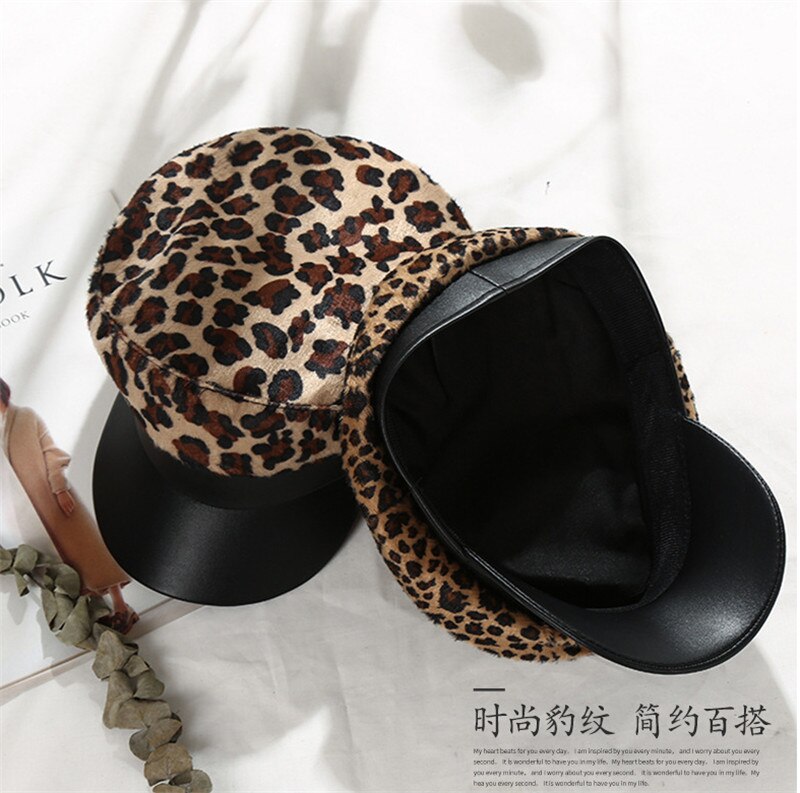 Style Leopard Print Hat Winter Cap Wool Hat Women ... – Grandado