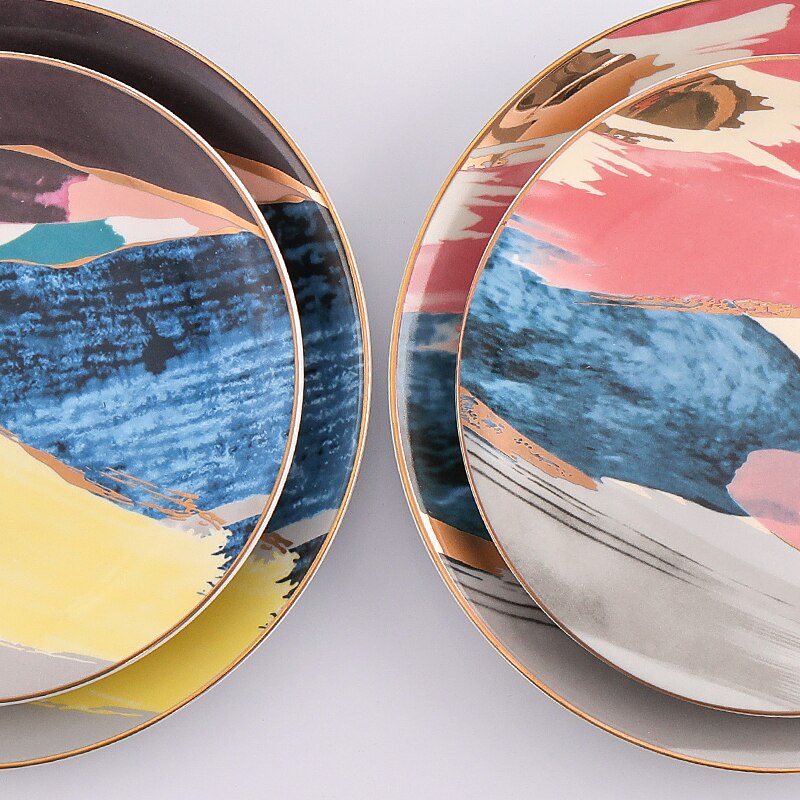 Nordic Style Plate Painted Ceramic Dinner Plate Cl... – Grandado