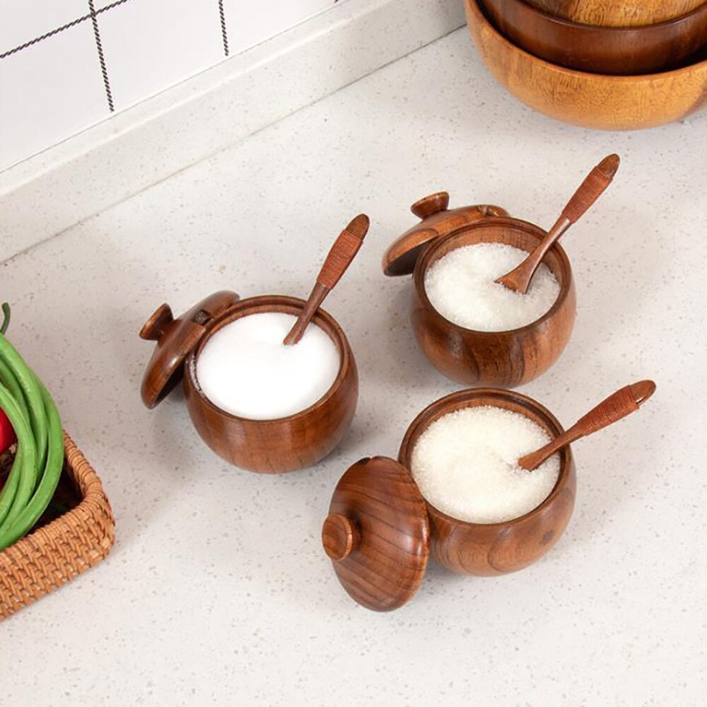 1Pcs Natural Wood Tableware Spice Jar Kitchen Supp... – Grandado
