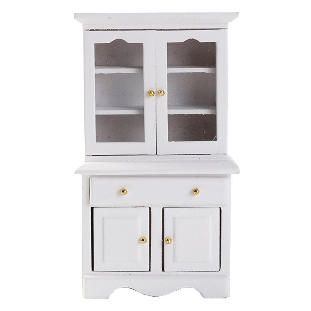 1/12 Dollhouse Mini Birch Wood Retro Cabinet Cupbo... – Grandado