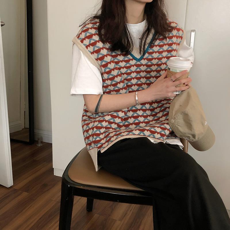 Vests Women Plaid Patchwork Preppy Style Student P... – Grandado