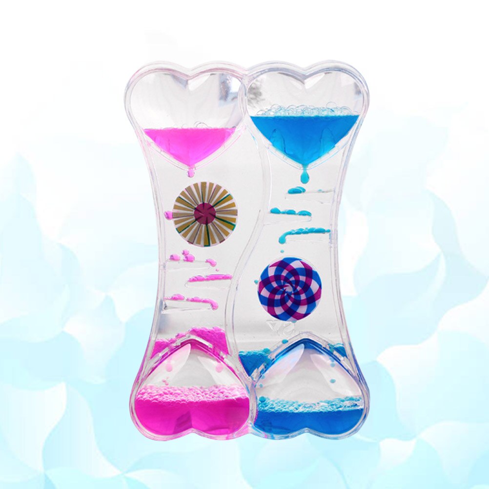 1pc Double Heart Style Oil Hourglass Liquid Motion... – Grandado