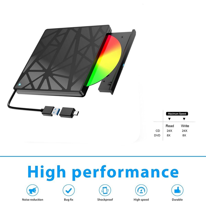 -Externe Cd Dvd Drive Usb 3.0 Type-C Cd Dvd +/-Rw ... – Grandado