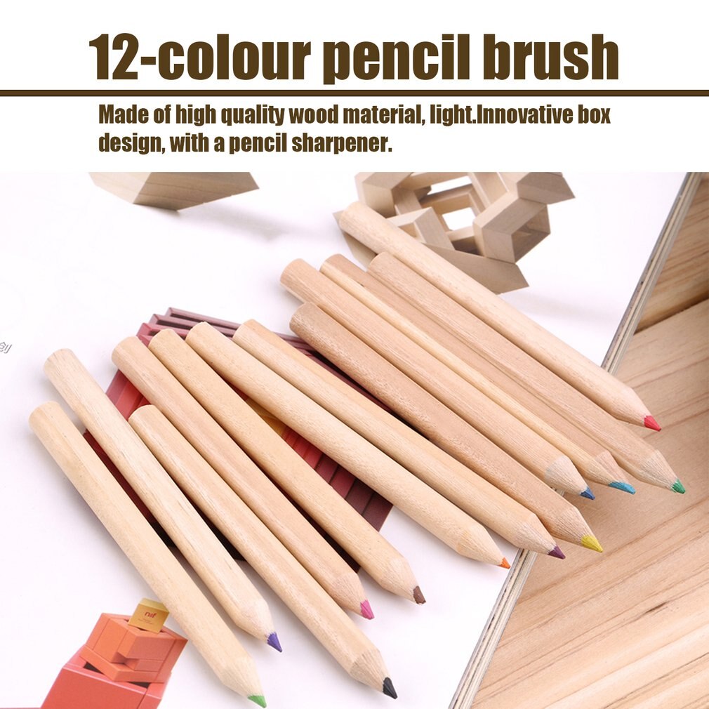 12 Different Colors Pencil Set With Sharpener Port... – Grandado