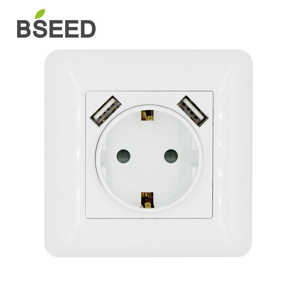 BSEED Wall Power USB Socket Grounded 16A EU Standa... – Vicedeal