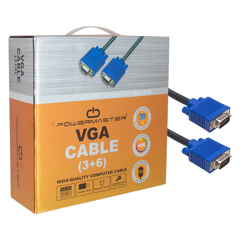VGA CABLE 15 PINOUTS MALE/MALE 10 METRE POWERMASTE... – Grandado