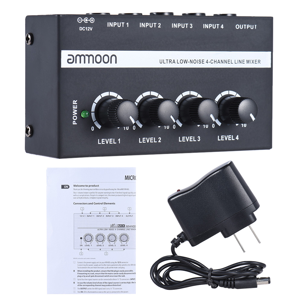Ammoon MX400 Ultra-compacte Low Noise 4 Kanalen Li... – Vicedeal