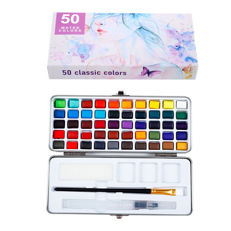 50 72 90 Colors Portable Solid Watercolor Paint Se... – Vicedeal