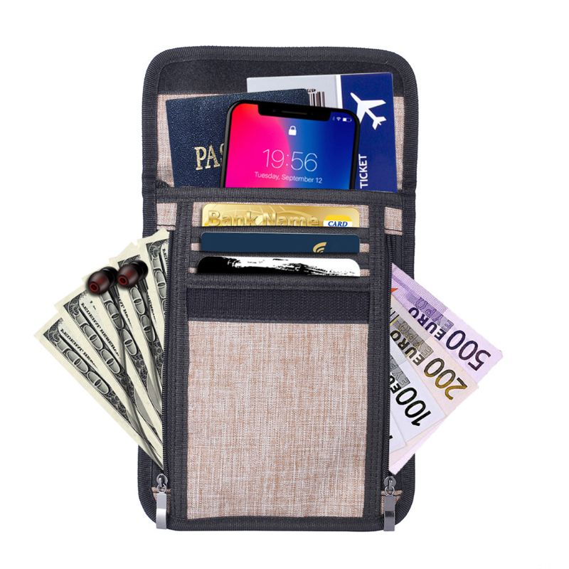 NoEnName_Null RFID Blocking Neck Wallet Anti-Theft... – Grandado