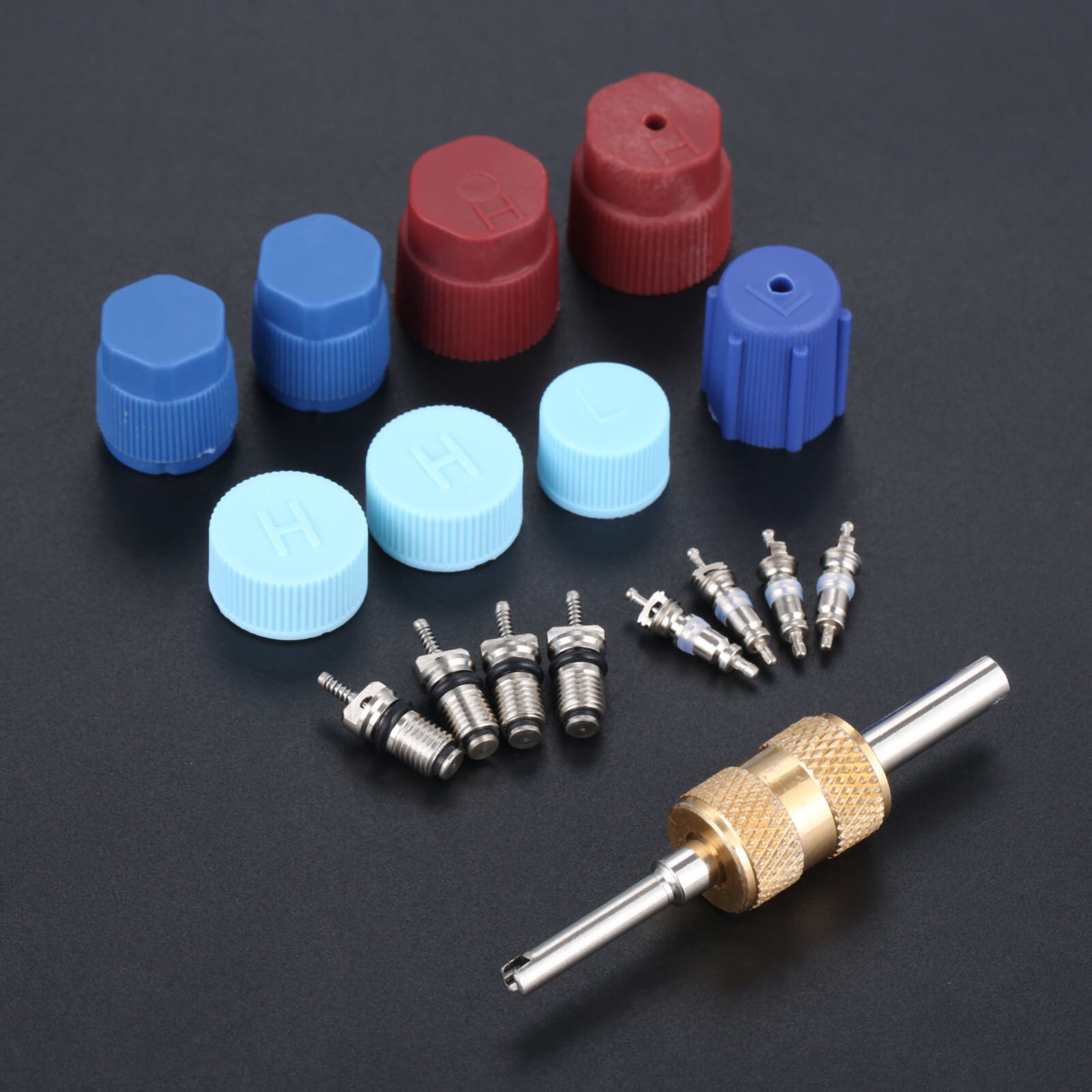 17pcs AC System Service Kit A/C Valve Cores R134A ... – Grandado