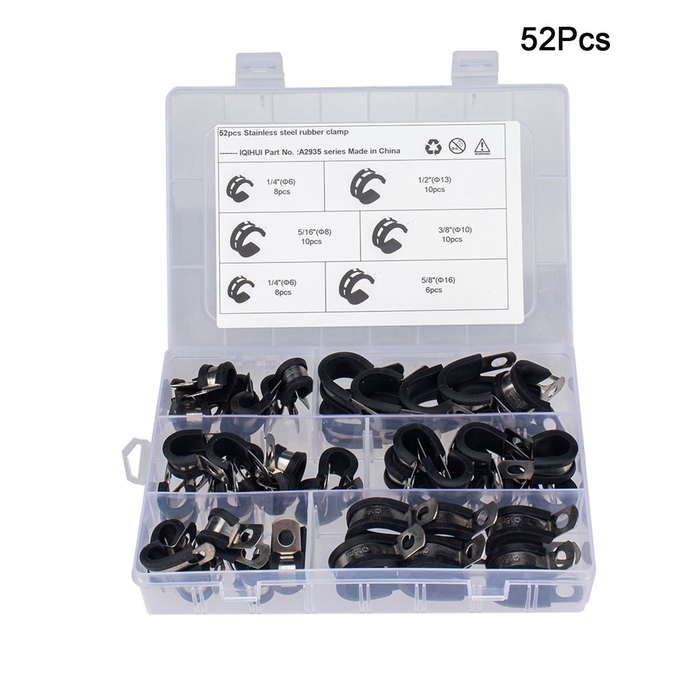 52Pcs 5 Maten Rubber Cushioned Rvs Slangklem Kabel... – Vicedeal