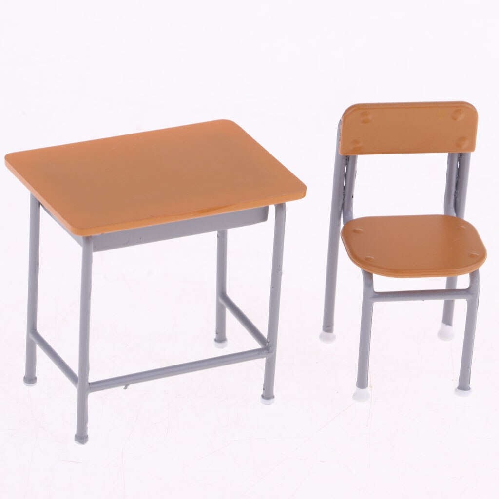 Dollhouse Miniature 6 Pieces School Desk Chair Set... – Grandado