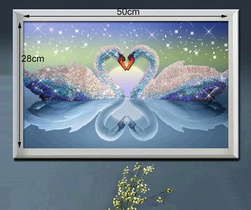 5D Diamond Painting Love swan diamond Mosaic Resin... – Grandado