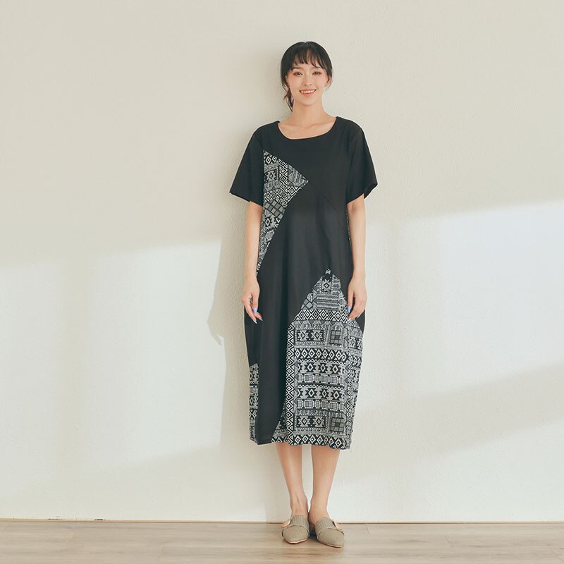 DIMANAF Plus Größe Frauen Kleid Baumwolle Leinen S... – Vicedeal