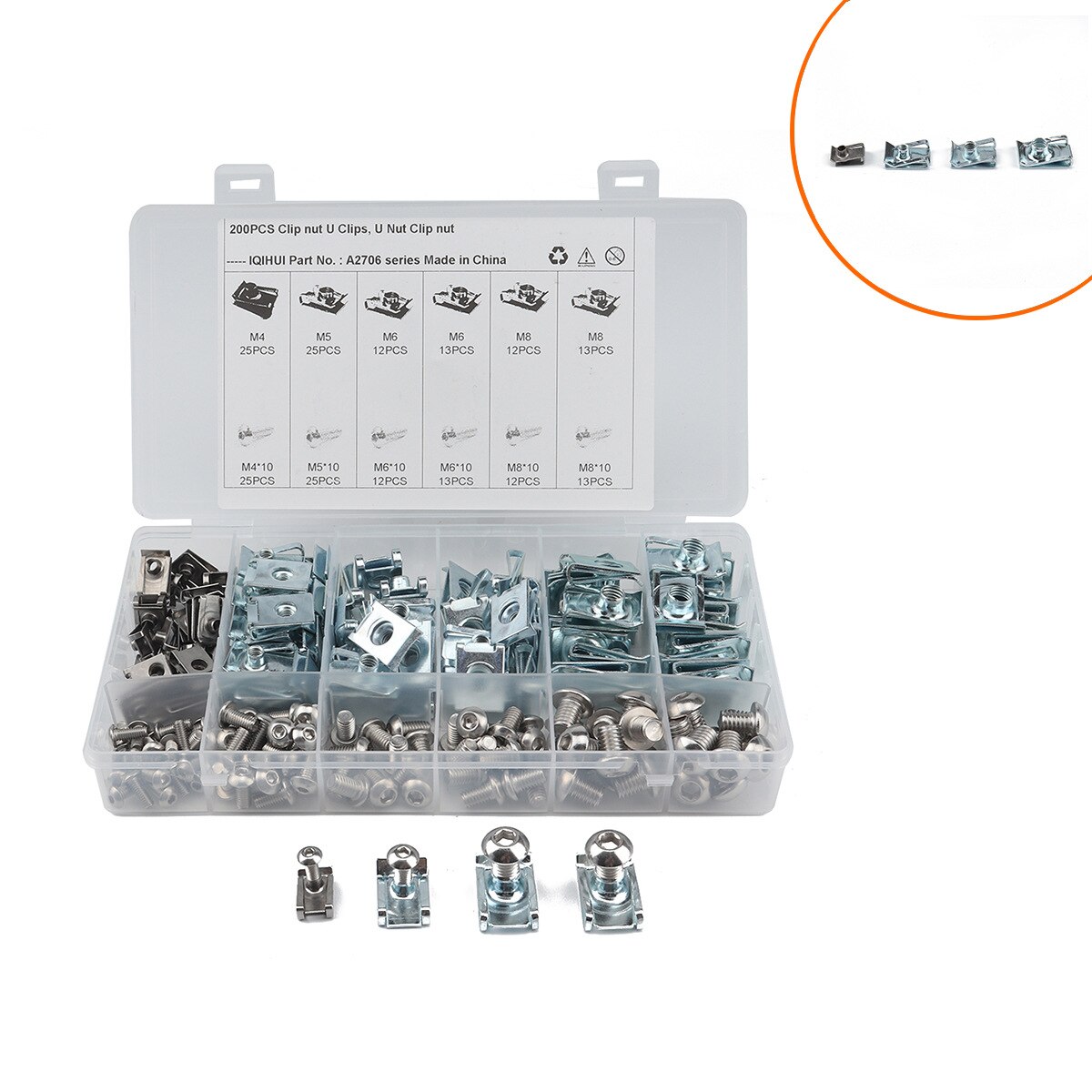 200pcs Boxed Clip Nut/B-Type Reed Nut Nut Self-Tap... – Grandado
