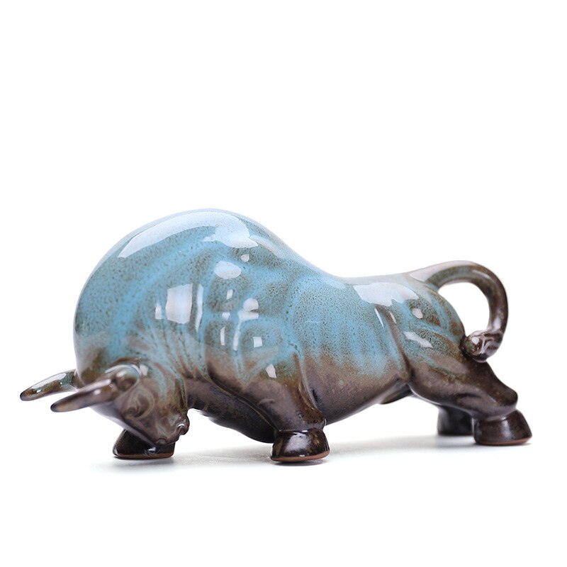 Bull Sculpture Ceramic Bulls Statue Home Decor Sta... – Grandado