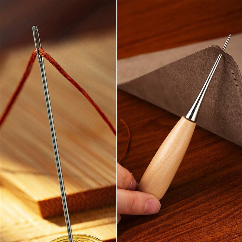 KAOBUY 12 PCS Leather Sewing Tools Kit Large-Eye S... – Grandado