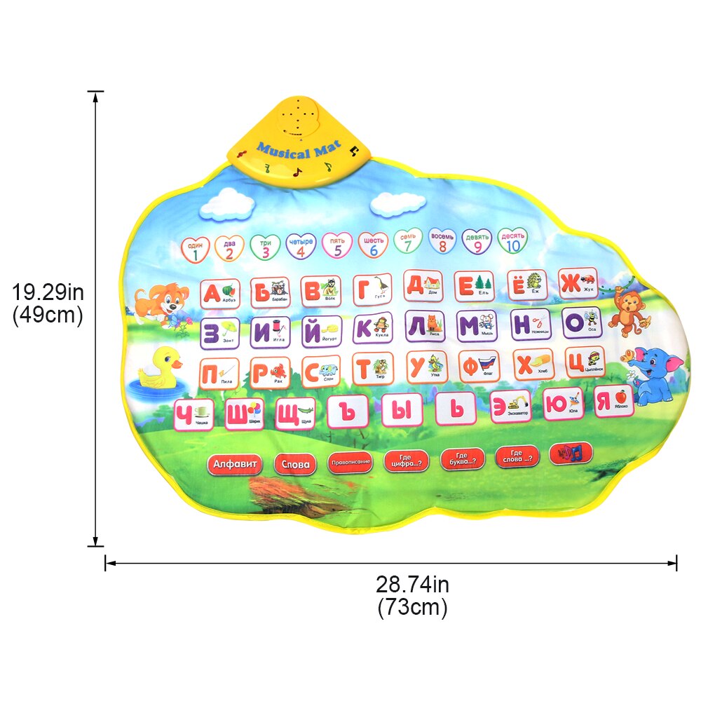 73x49cm Musical Mat With Russian Alphabet Number S... – Grandado