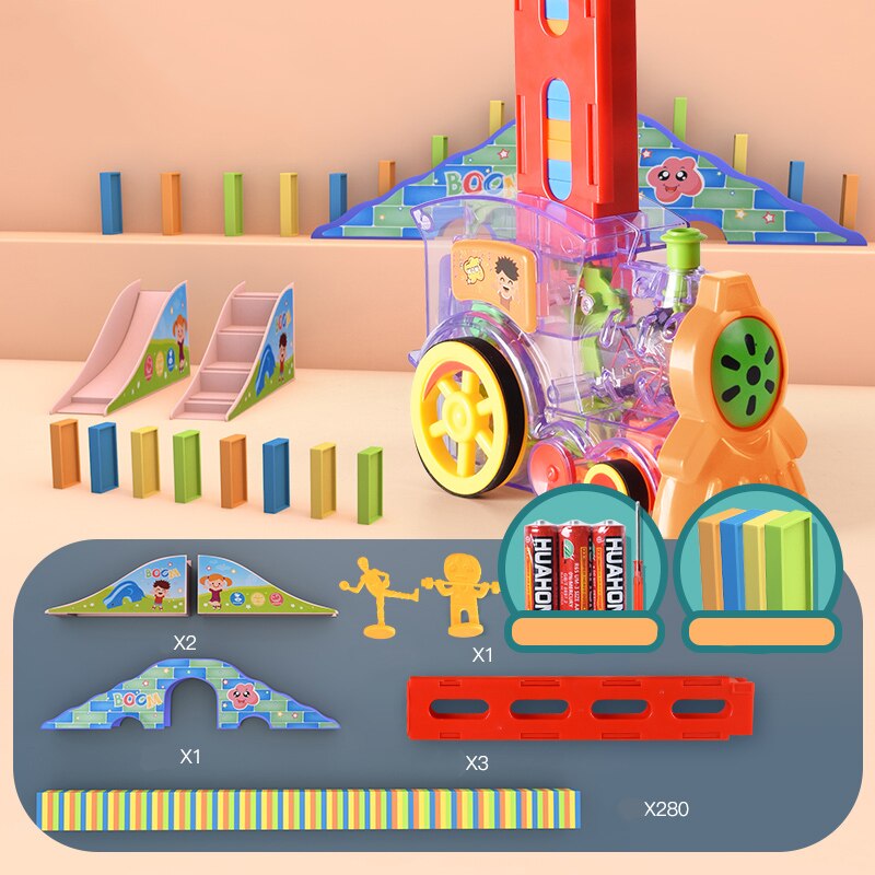 Domino Automatic Put Children Plastic Domino Block... – Grandado