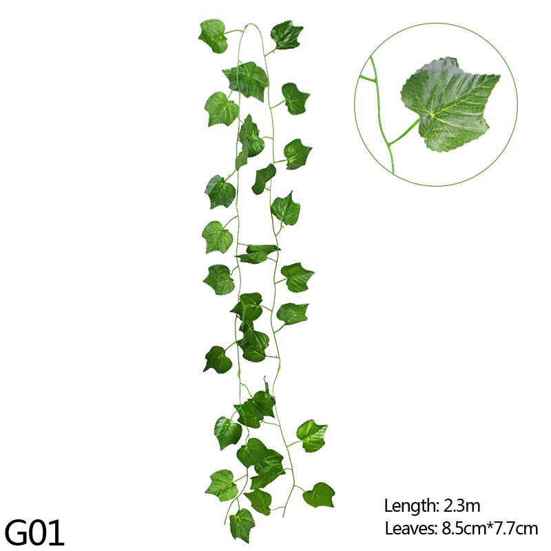 1/2/3/5pcs 2.3m Artificial Ivy Leaf Plants Vine Gr... – Grandado