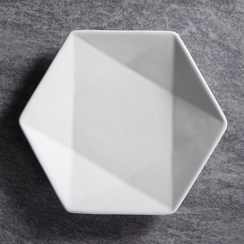 Nordic Ceramic Matte Six-sided Plate Steak Pizza W... – Grandado