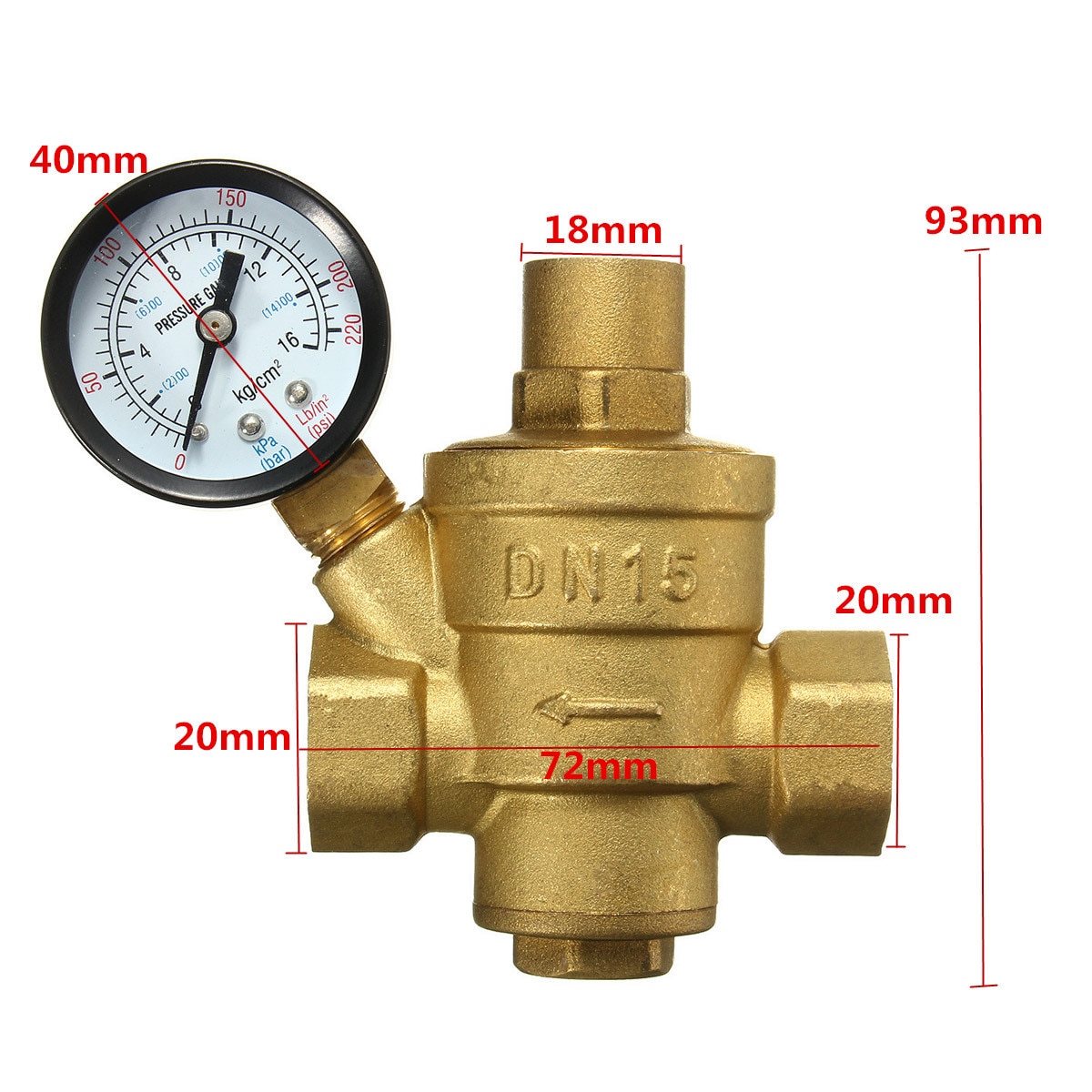 Adjustable Water Pressure Regulator Reducer Brass ... – Grandado