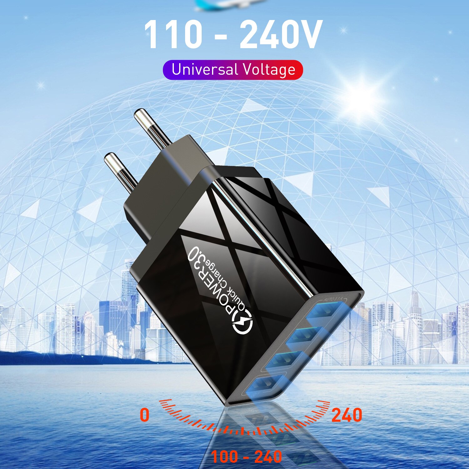 Gtwin 4 Port Usb Charger Quick Charge 3.0 48W Univ... – Grandado