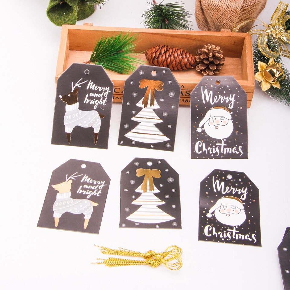 12PCS/Set Hang Paper Tags Merry Christmas Kraft Pa... – Vicedeal