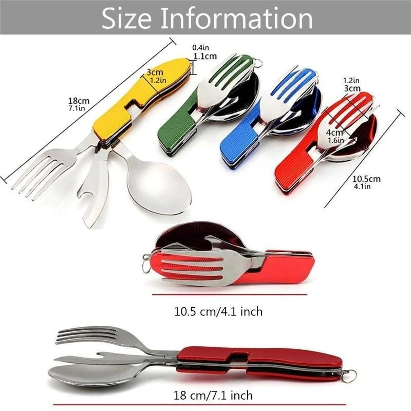 4 in 1 Camping Utensils Cutlery - Camping Stainles... – Grandado