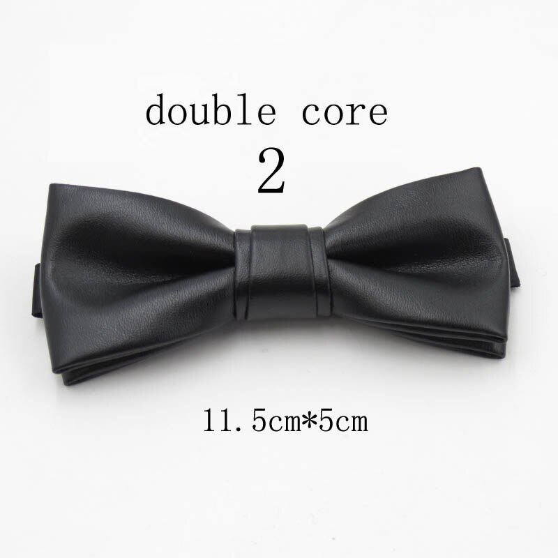 Men's unique leather material single color bow tie... – Vicedeal