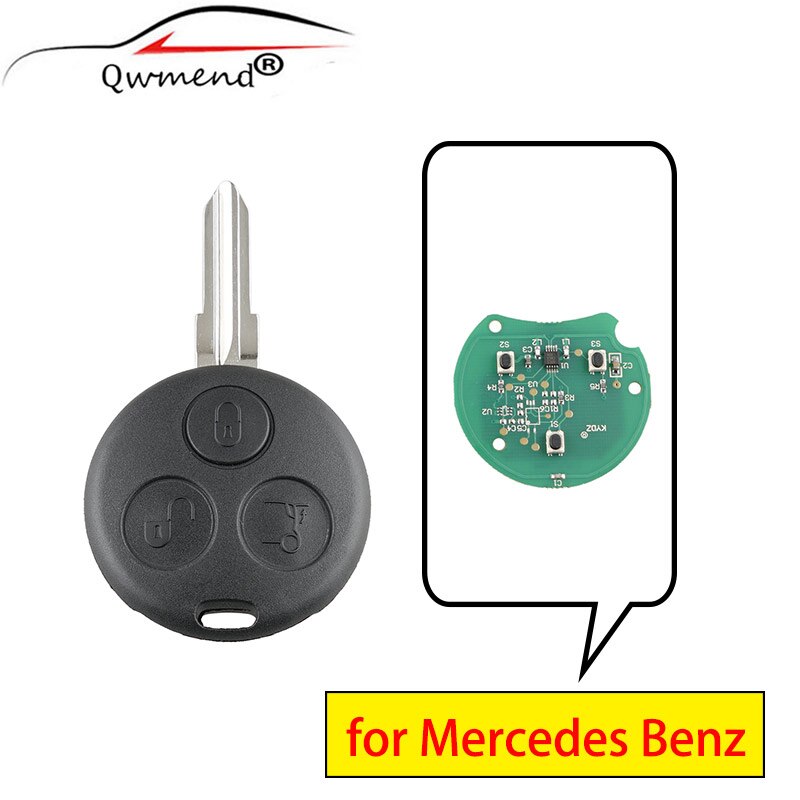 QWMEND 3 Buttons 434Mhz Car Remote Key for Mercede... – Grandado