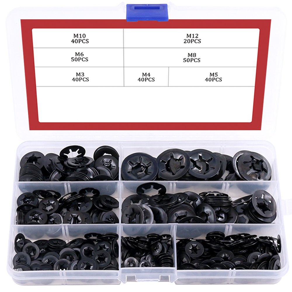 280 Piece Torx Washers Push-In Lock Washers Star N... – Grandado