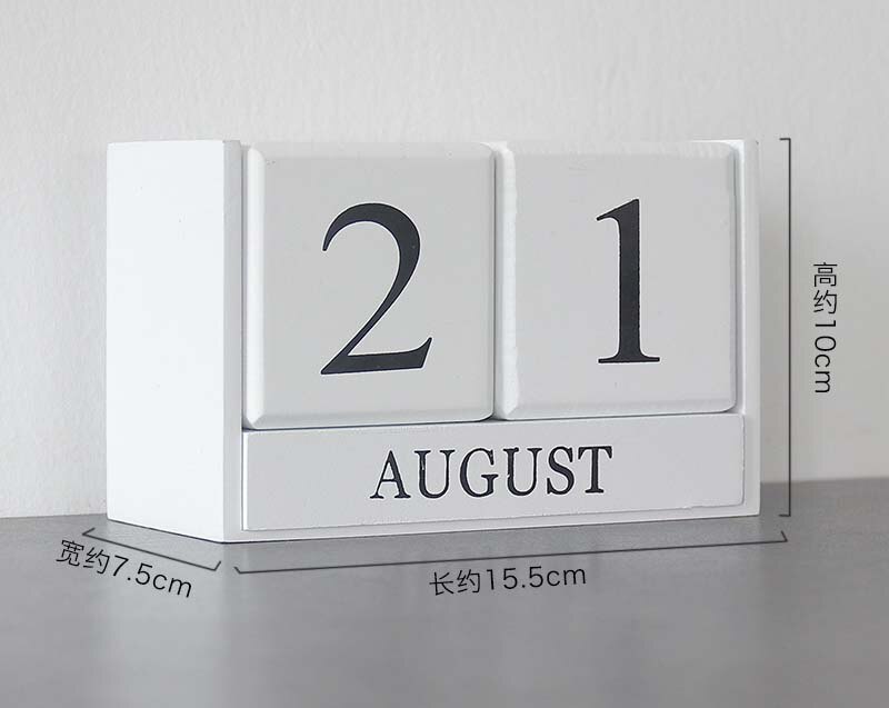Wooden Perpetual Calendar Eternal Block Month Date... – Grandado