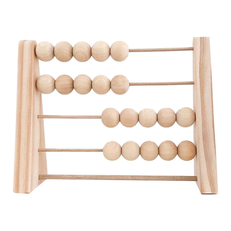Natural Wooden Abacus with Beads Kids Room Desktop... – Grandado
