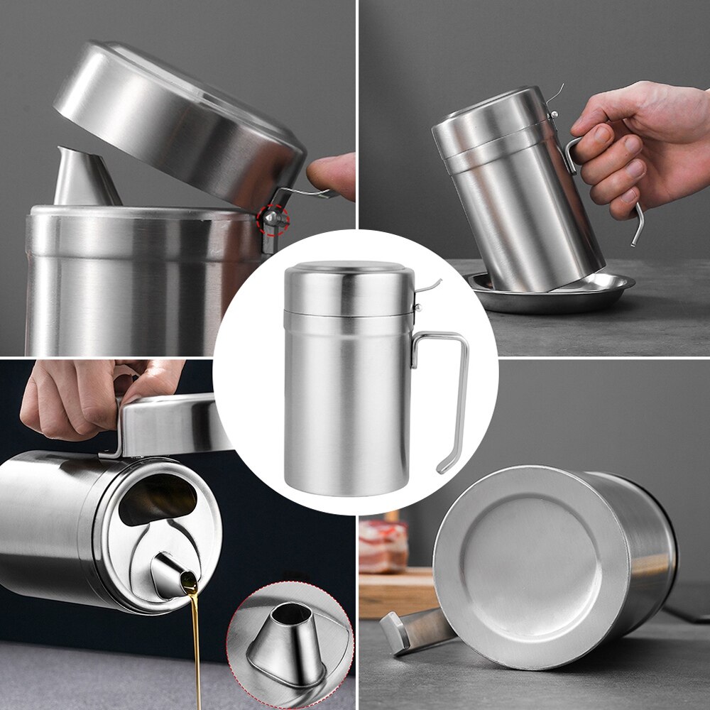 550ML304 Stainless Steel Kitchen Oil Pot Leak-Proo... – Grandado