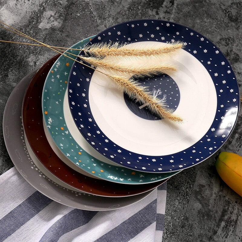 8 inches Round Bone China Tableware Western Food B... – Vicedeal